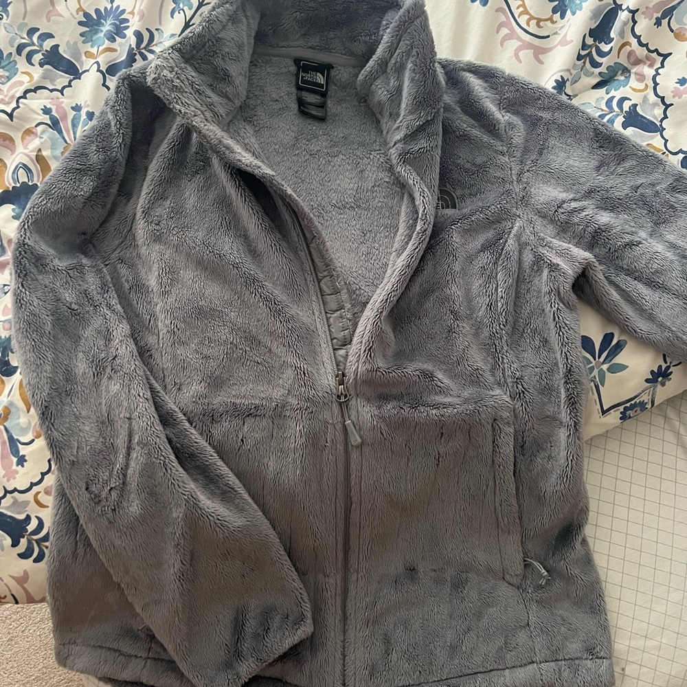 North Face Fuzzy Jacket Grey- Osito Jacket - Gem